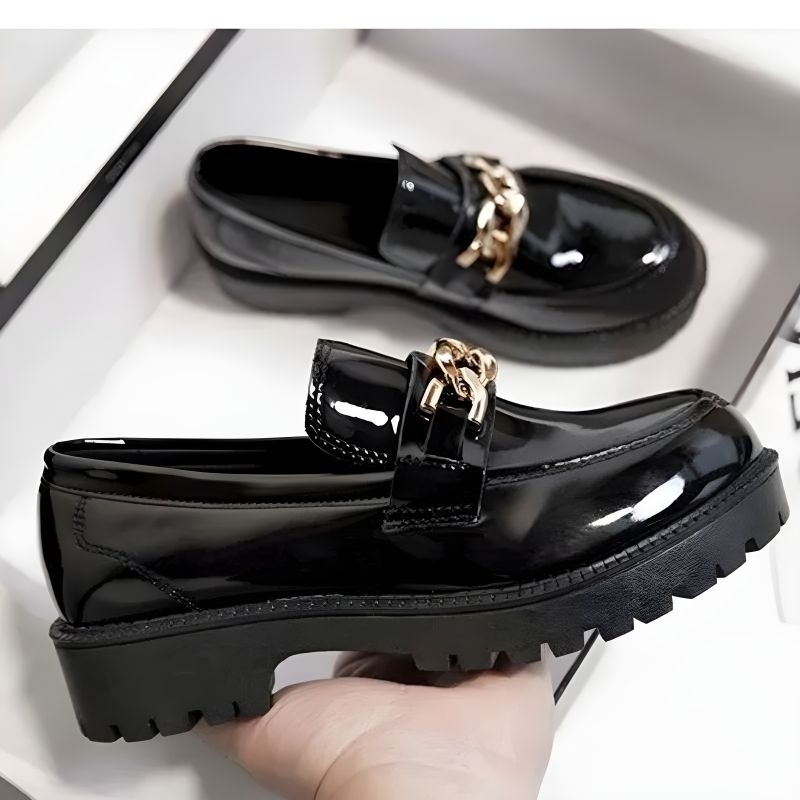 Jual COD Sepatu Docmart Wanita Rantai Logam Gold Premium Terbaru ...