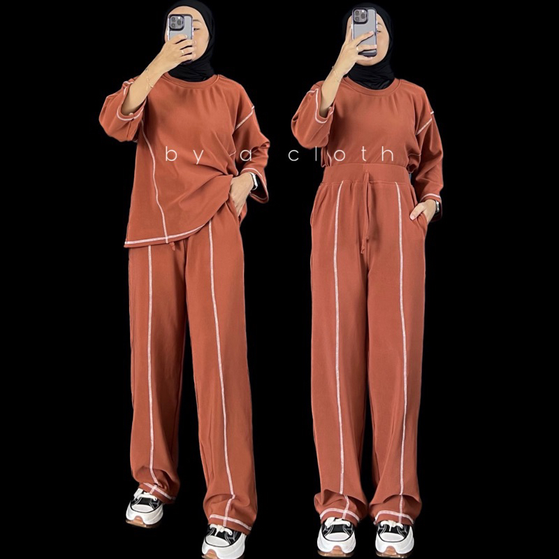 Jual Milo Knit Set - One Set Wanita - Baju Wanita - Blouse Wanita - Baju Setelan Knit - Celana ...