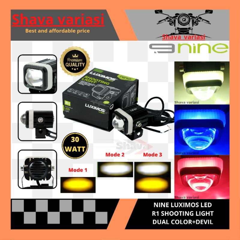 Jual Lampu LED NINE LUXIMOS R1 SHOOTING LIGHT 4 MODE ( Kuning,Putih ...