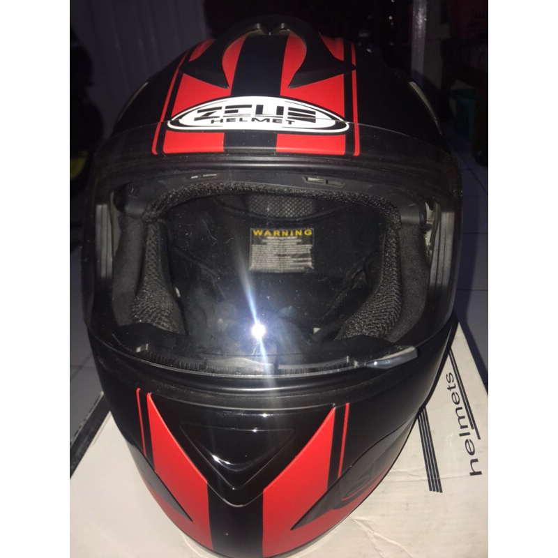 Jual HELM ZEUS ZS 806 BLACK DOFF II43 RED | ZS-806A FULL FACE HELMET ...
