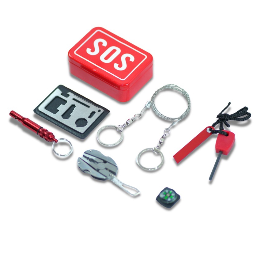 Jual Survival Kit 1 set SOS Emergency/Perlengkapan SOS 7in1 Survival ...