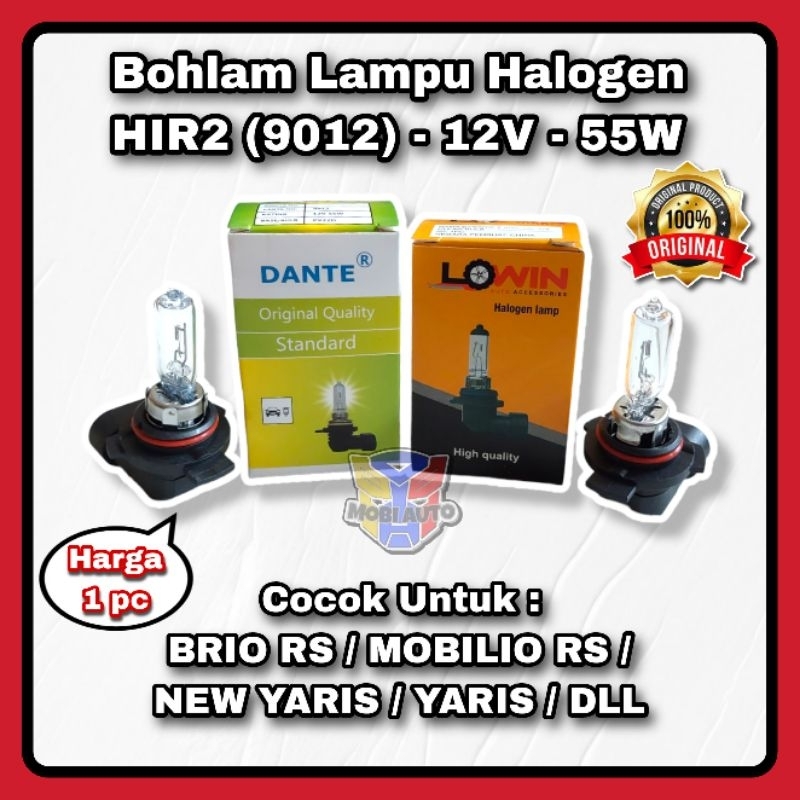 Jual Bohlam Lampu HIR2 / 9012 Halogen 12V 55W Brio Mobilio New Vios ...