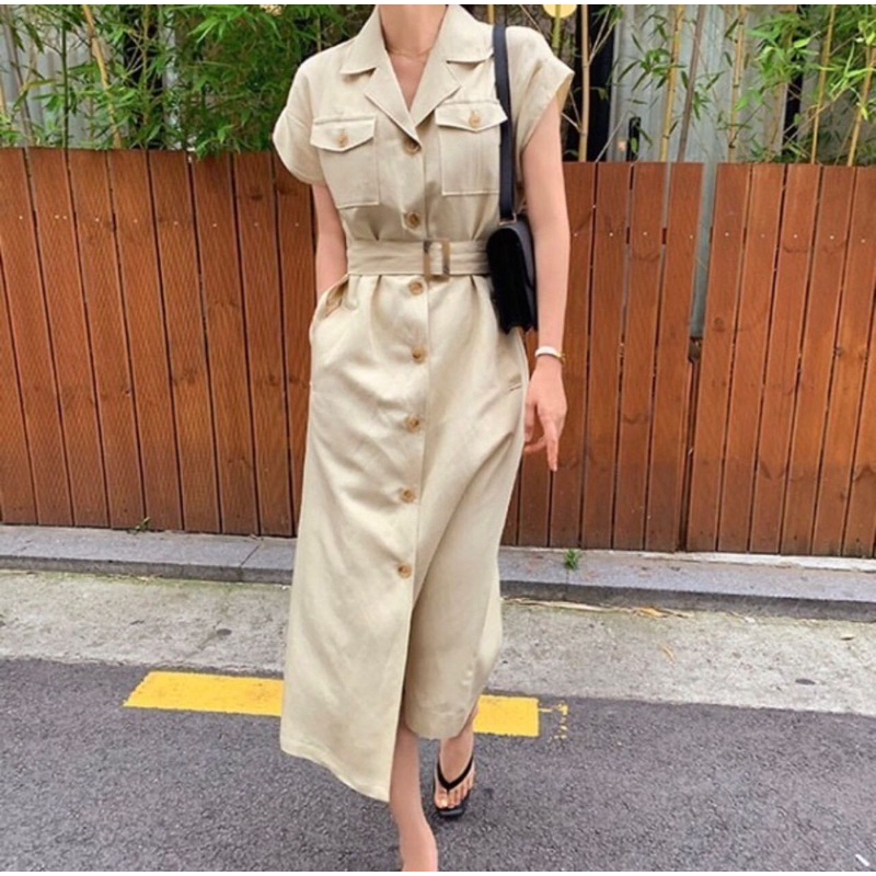 Jual James Dress Formal Korean Chic Style Look Summer Spring Rapi Sopan ...
