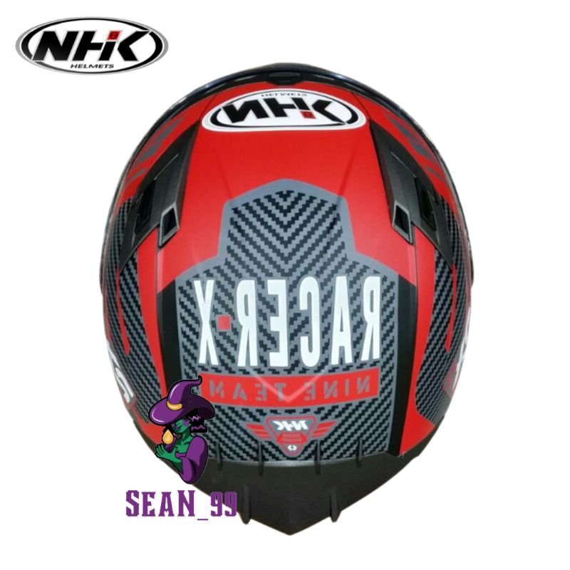 Jual HELM NHK RX9 RACER X NHK RX NINE BLACK DOFF RED DOUBLE VISOR FULL ...