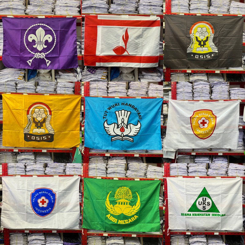 Jual Bendera Kain ( Merah Putih, Cikal, WOSM/Boscot, OSIS SMA, OSIS SMP ...