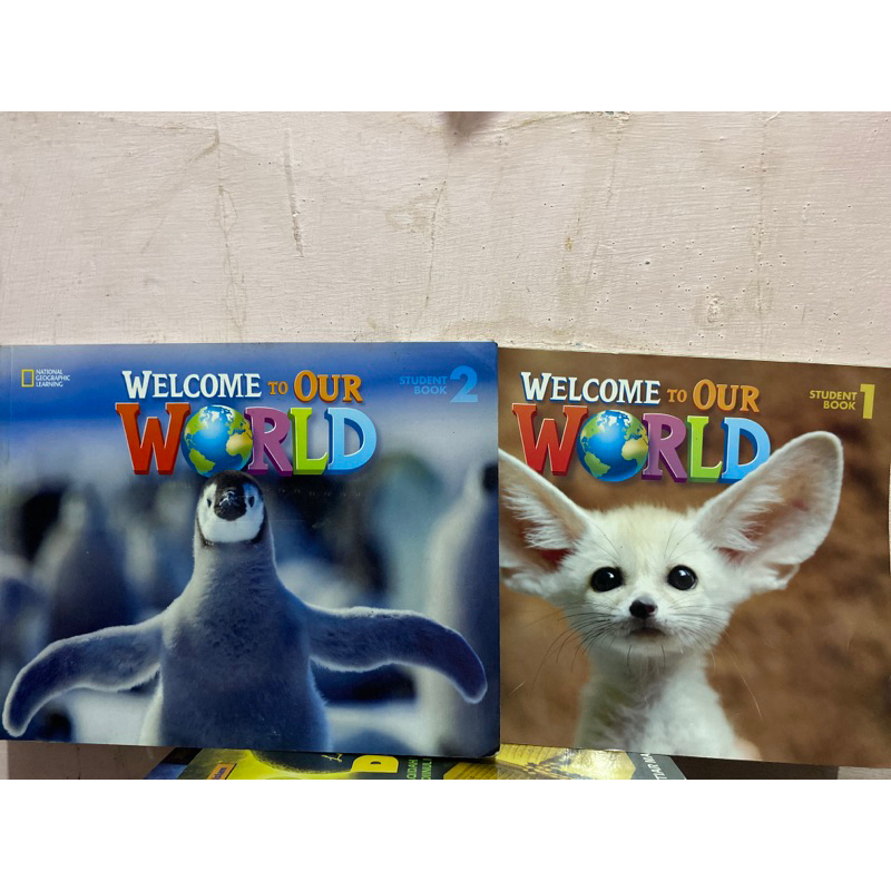 Jual WELCOME TO OUR WORLD STUDENT BOOK 1, 2 (ada sticker) | Shopee ...