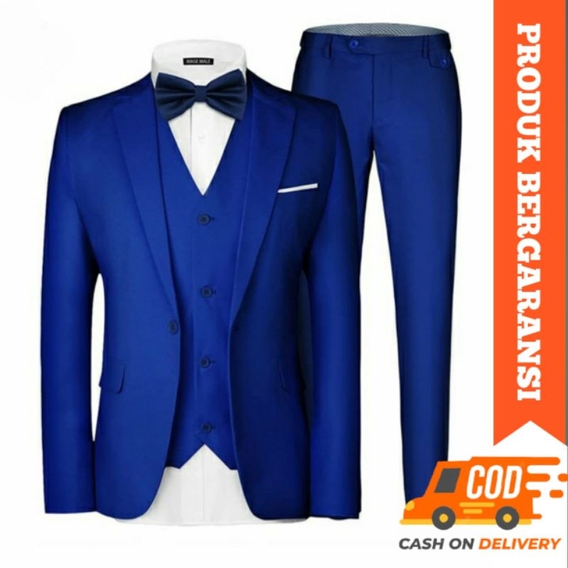 Jual Jas Pria Biru Jas Blazer Formal Slimfit Premium | Shopee Indonesia