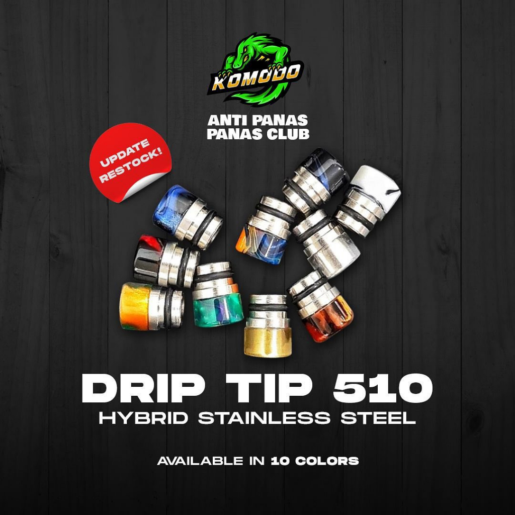 Jual Komodo Drip Tip 510 Clear & Resin Combine Metal Series by Komodo ...
