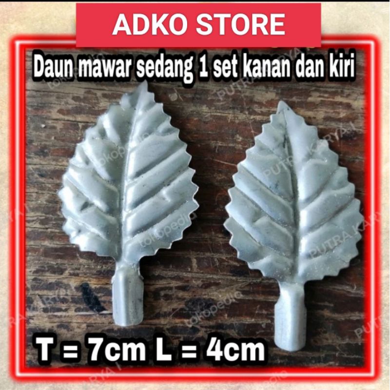 Jual Daun Mawar Sedang 1Set Ornamen Hiasan Pintu Pagar Besi Plat Tempa ...