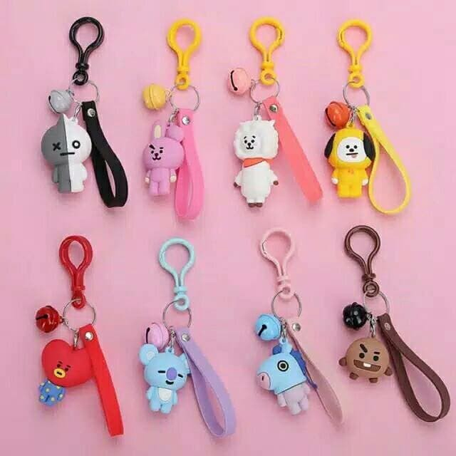 Jual Nama - BT21 Gantungan Kunci Boneka Cute BTS Keychian Cartoon BTS Aksesoris | Shopee Indonesia