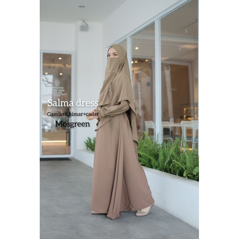 Jual gamis set jilbab salma gamis syar'i polos gamis syari set jilbab ...