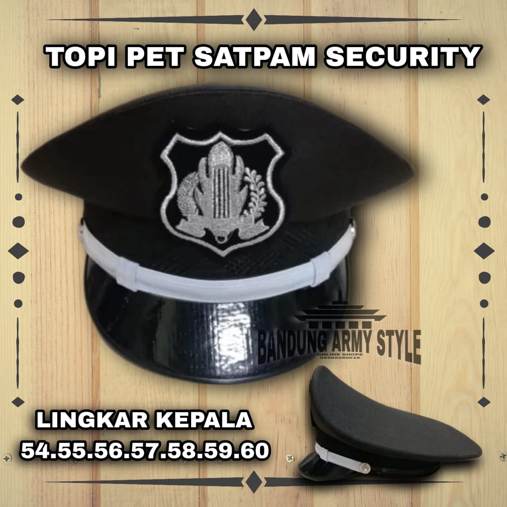 Jual TOPI PET SATPAM SECURITY TOPI PRIA WARNA COKLAT / TOPI PDH ...