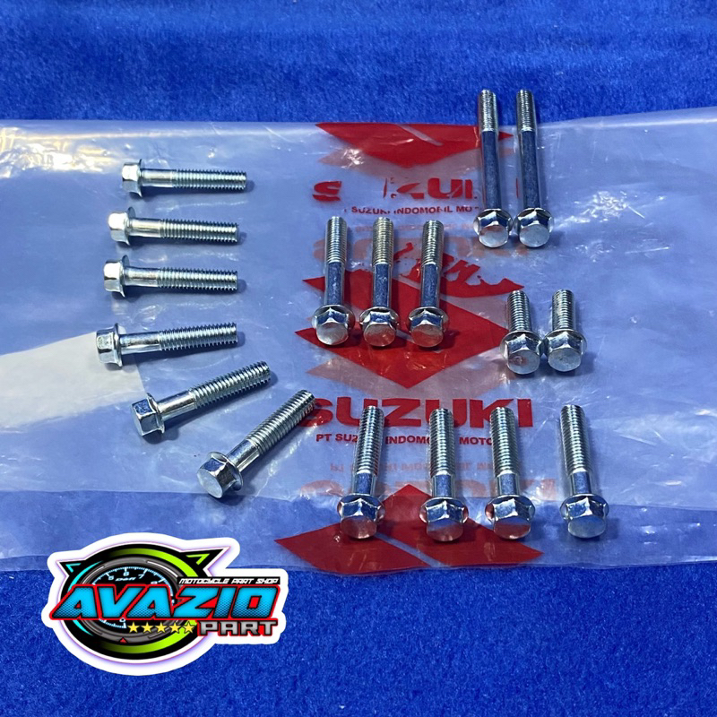 Jual 1set baut blok mesin kanan kiri suzuki shogun 125 old 125 sp arashi | Shopee Indonesia