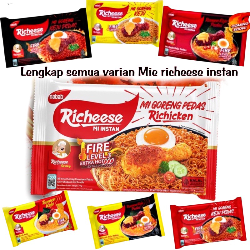 Jual Lengkap varian Richeese nabati mie instan goreng level 0 level 3 ...