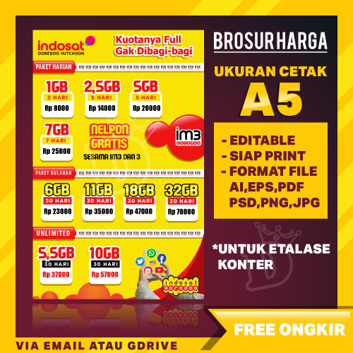 Jual File Mentahan Brosur Harga Voucher A5 Pack 6 In 1 Untuk Etalase ...