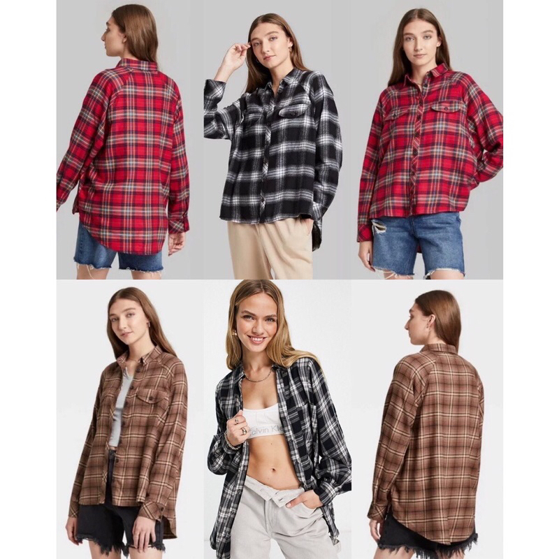 Jual Wild Fable Flannel Shirt | Shopee Indonesia