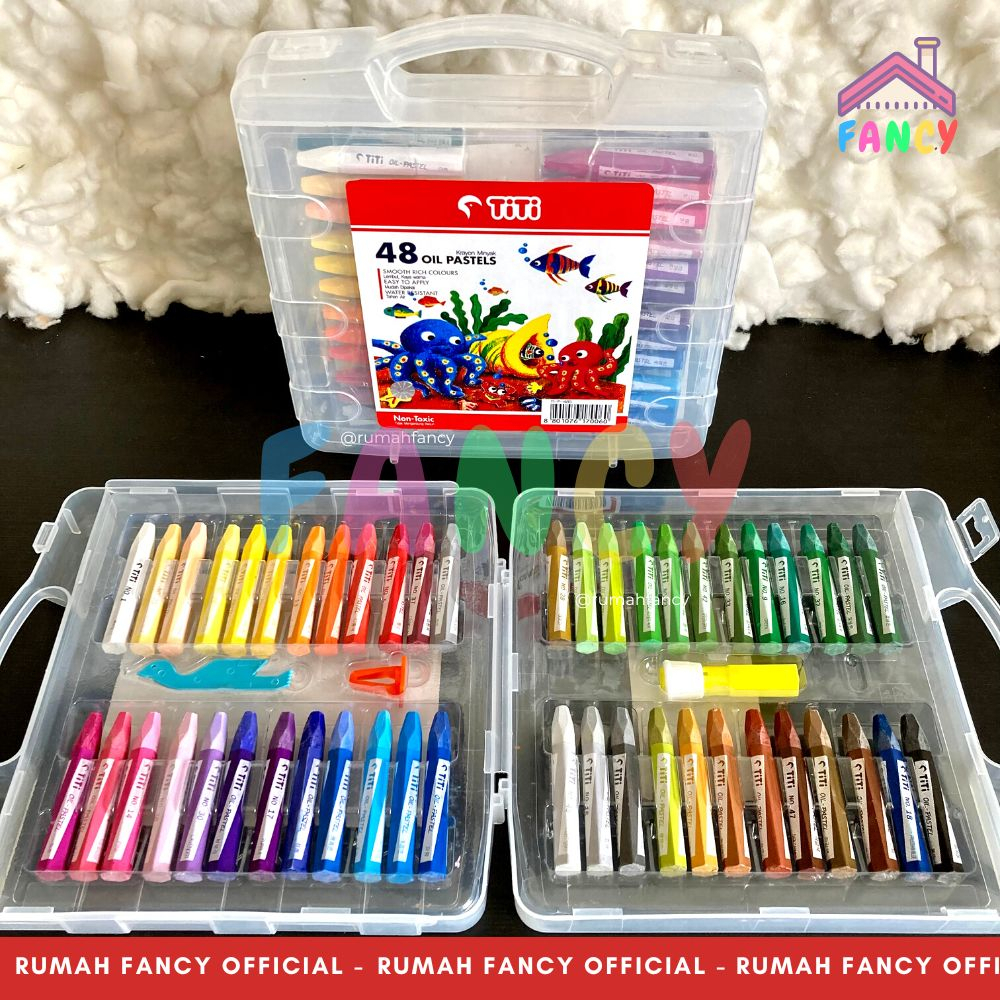 Jual Crayon Asli TiTi 48 warna Oil Pastel TiTi 48 color Alat Tulis ...