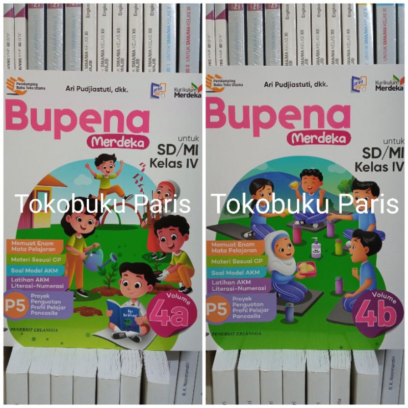 Jual ORI Paket Buku siswa Bupena sd/mi kelas 4A & 4B semester 1 kurikulum merdeka Erlangga ...