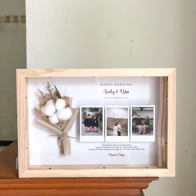 Jual Cotton flower in frame / KADO WISUDA / FLOWER FRAME | Shopee Indonesia