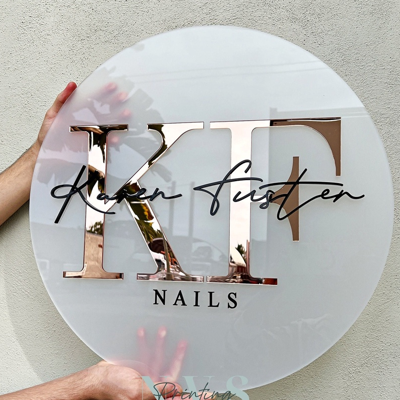 Jual Custom Papan Nama Akrilik,Tanda Logo Bisnis Bulat ( TG 14 ...