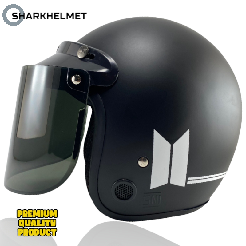 Jual HELM BOGO MOTIF BTS TERKINI FULL LEHER SNI KACA DATAR KACA CEMBUNG ...