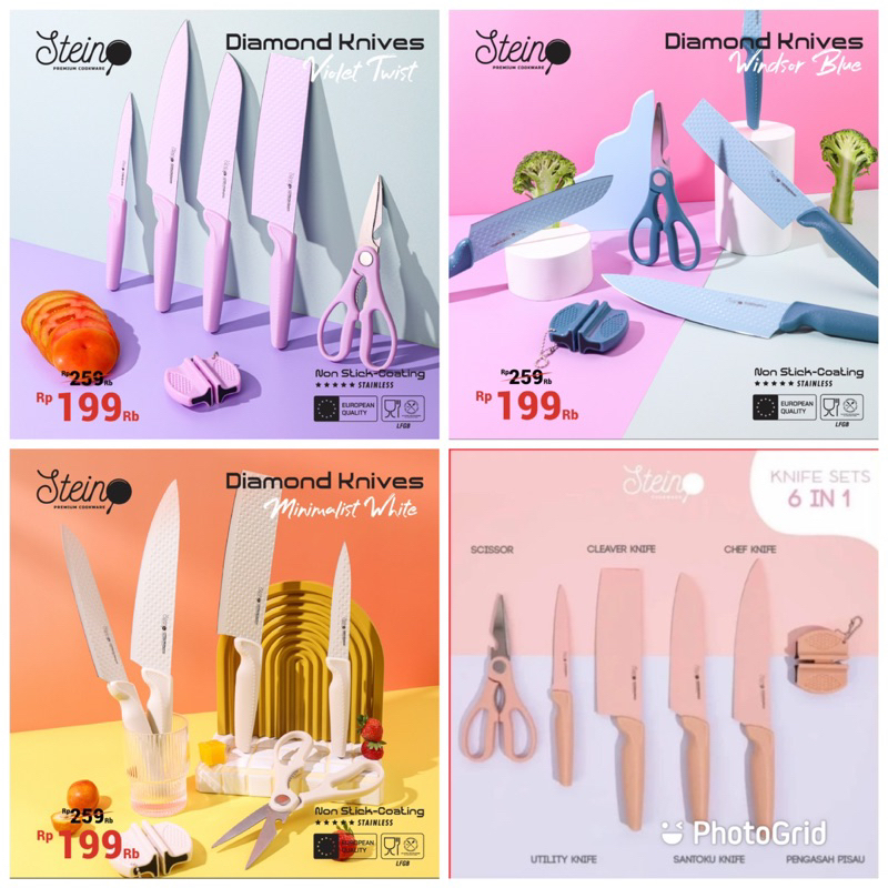 Jual Stein SteinCookware Diamond knives set 6 in 1 | Shopee Indonesia
