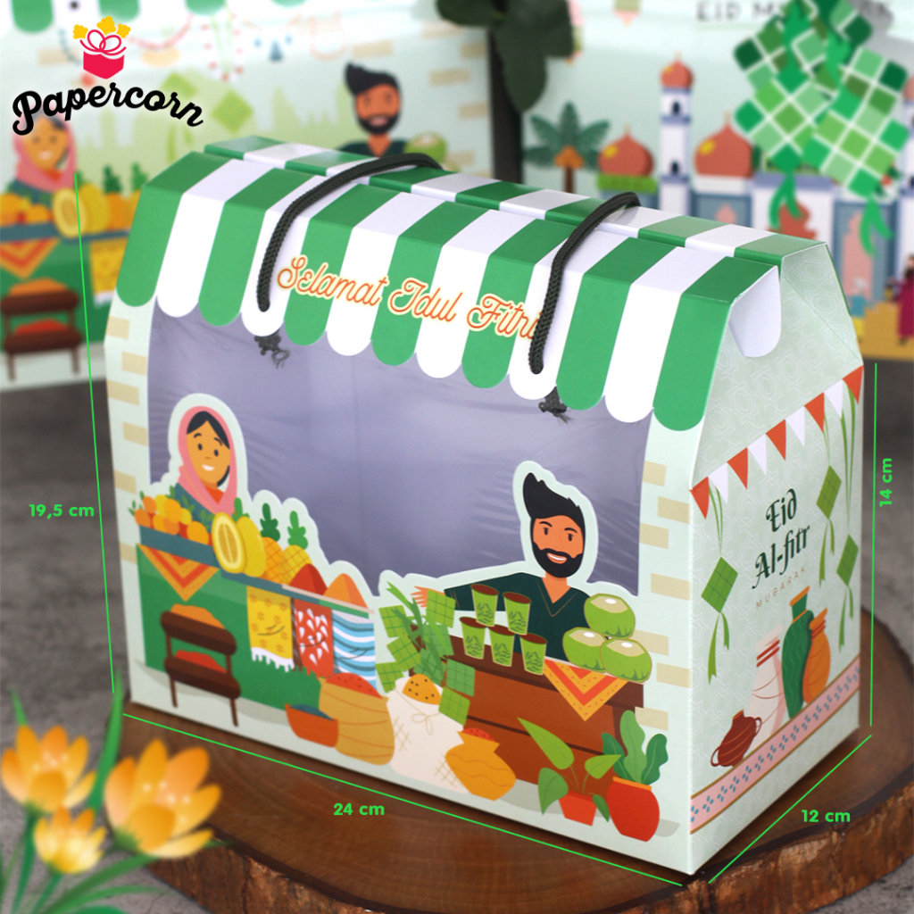 Jual 10 Pcs Gable Box Idul Fitri - Box Lebaran Window Eid Market uk ...
