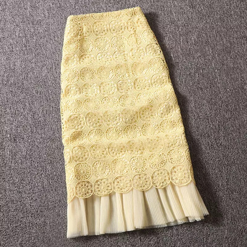 Jual [Premium Series] Brocade / Lace Office Formal Lady Midi Skirt with ...