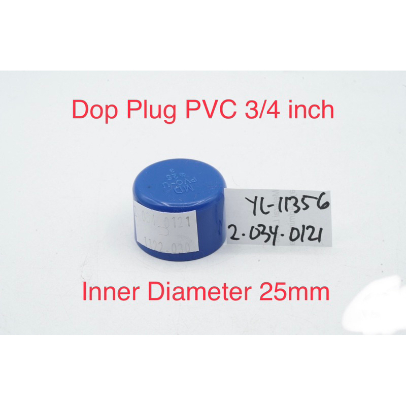 Jual Blue Dop PVC Tutup Pipa 3/4 Inner Diameter 25mm Plastic End Plug ...