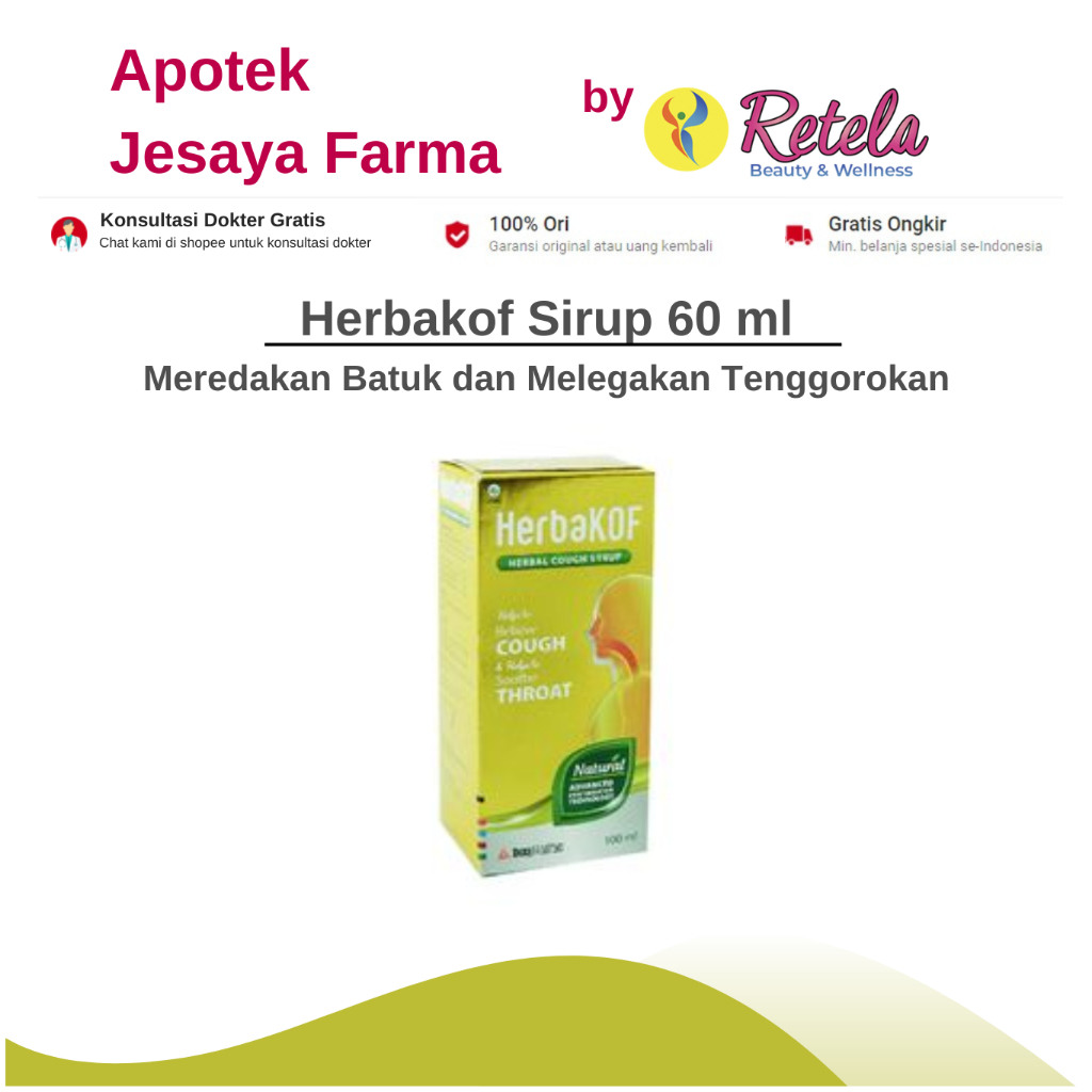 Jual HERBAKOF SYRUP OBAT BATUK HERBAL 60ML | Shopee Indonesia