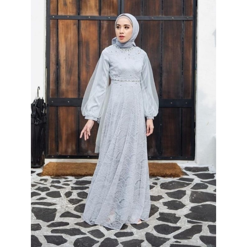 Jual Nadine Dress Brokat Premium Dress Brokat Kondangan Dress Tile Dress Kondangan Dress ...