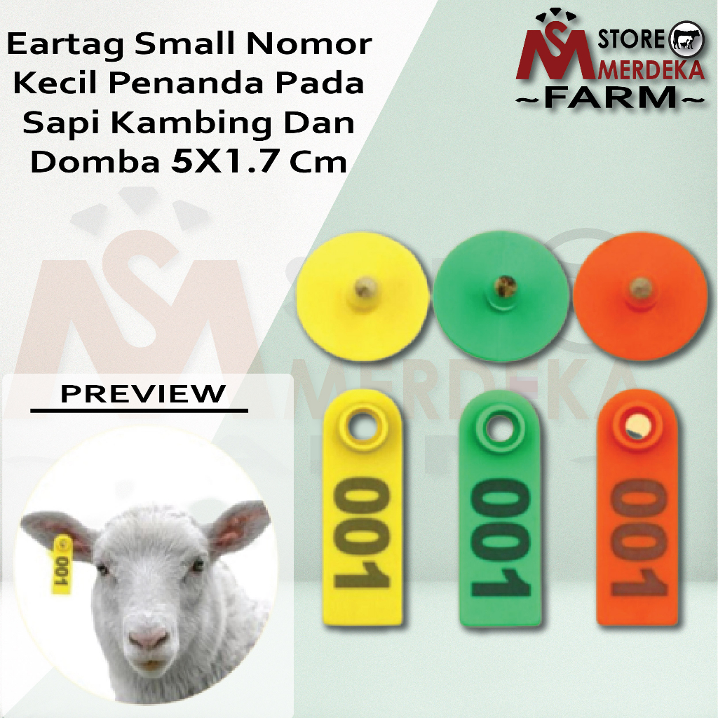 Jual Ear Tag Kambing small nomor kecil Penanda Pada Sapi Kambing Dan ...
