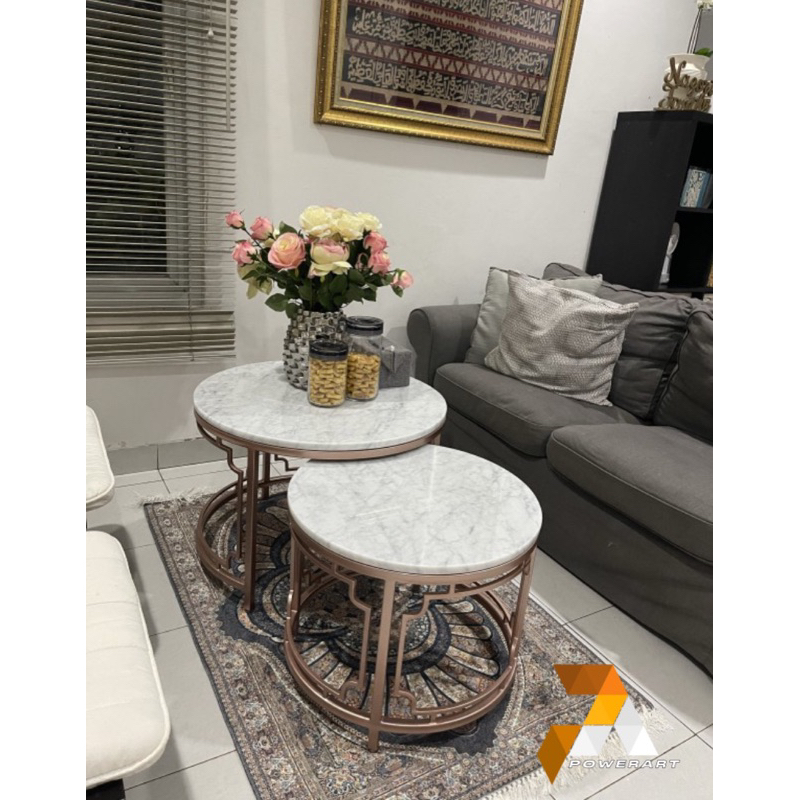 Jual Meja Tamu Susun Top Marmer Meja Ruang Tamu marmer Coffee Table ...