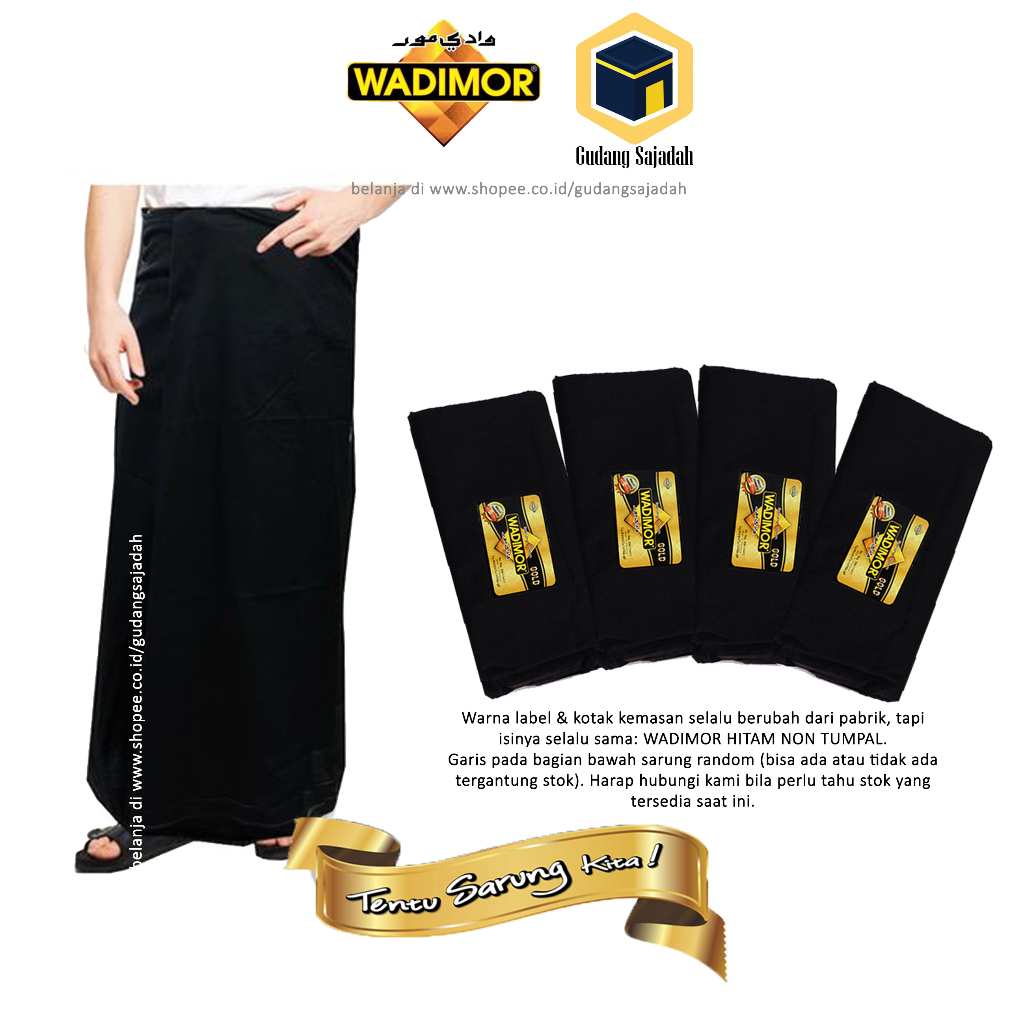 Jual Sarung WADIMOR HITAM PUTIH Polos Tumpal Tenun Dewasa | Shopee ...
