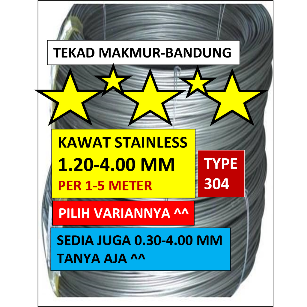 Jual Kawat Stainless - 1.20-4.00 - Meteran - Kawat Konstantan - Kawat ...