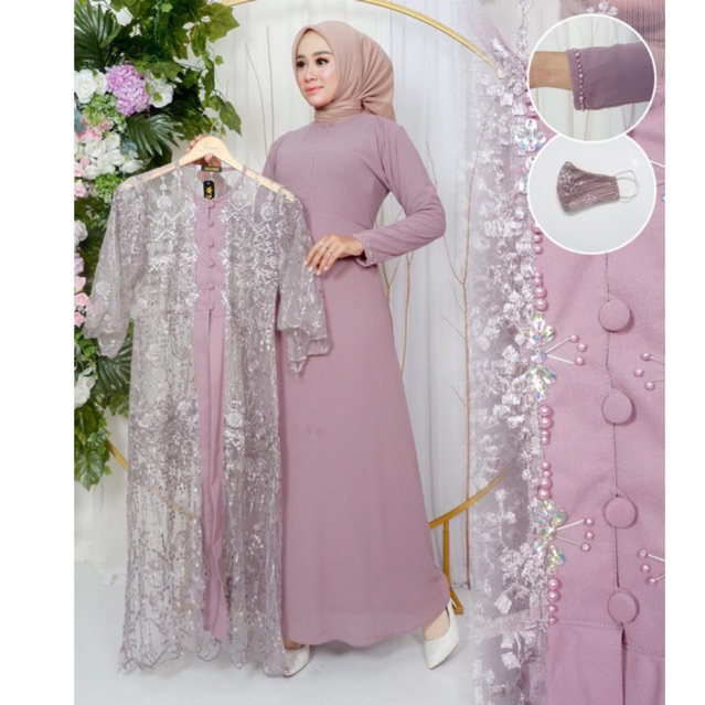 Jual Gamis Outer Lepas Belt Adena| Gamis Terbaru| Gamis Busui| Gamis Brukat| Gamis Pesta| Gamis ...