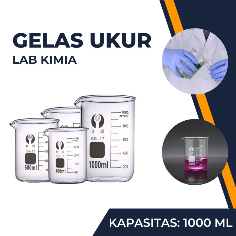 Jual Gelas Ukur Takar Lab Kimia Borosilicate Glass Kaca Tahan Panas ...
