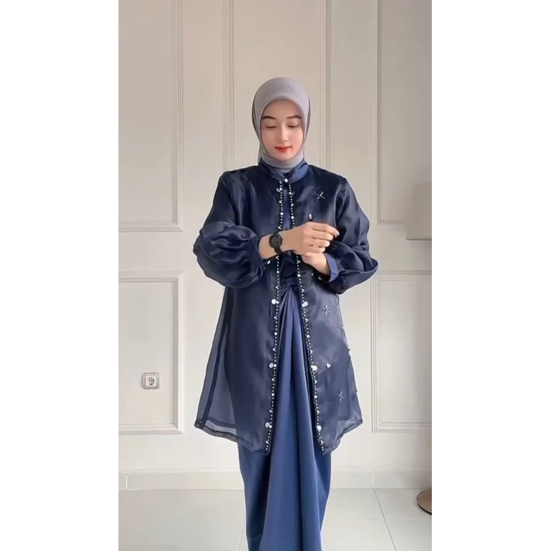 Jual OUTER ONESET ORGANZA PREMIUM LEBARAN KONDANGAN MEWAH MURAH DRESS ...