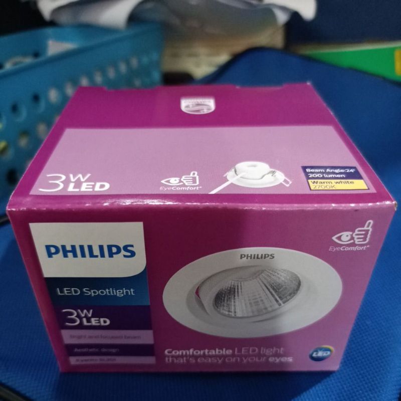 Jual Lampu downlight spot led philips kyanite 3w 59751 2700k | Shopee ...
