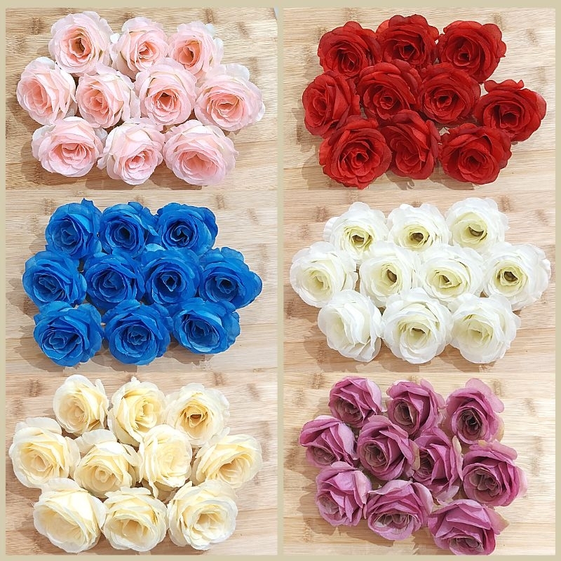 Jual B002 Kuntum Kepala Bunga Mawar TropisTanpa Tangkai 6cm bunga rose mawar kuntuman kuntum ...