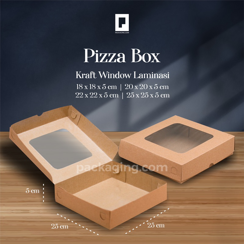 Jual Box Kraft Jendela uk 25x25x5/box pizza Window/box brownise ...