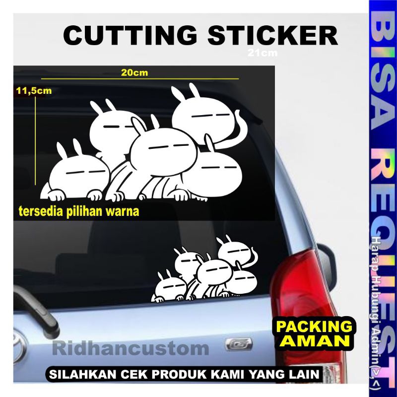 Jual [ TUZKI 11,5x20cm ] CUTTING STICKER KACA MOBIL BELAKANG TUZKI ...