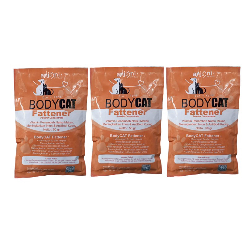 Jual Anjani BODY FAT CAT 50gr Vitamin penggemuk kucing sachet Bubuk ...