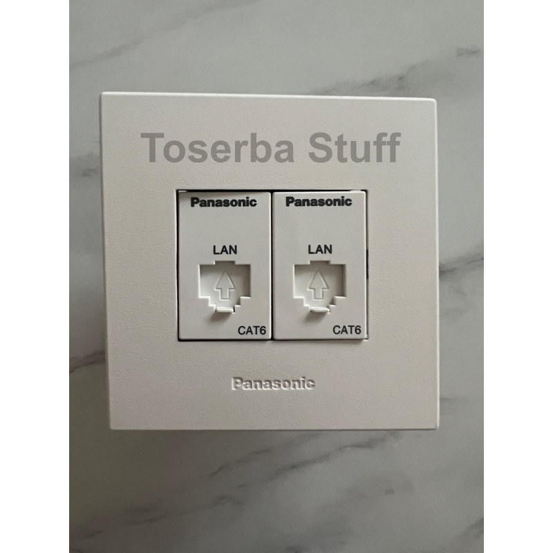 Jual STOP KONTAK PANASONIC DUAL LAN CAT6 RJ45 RJ 45 RG45 RG 45 DATA ...