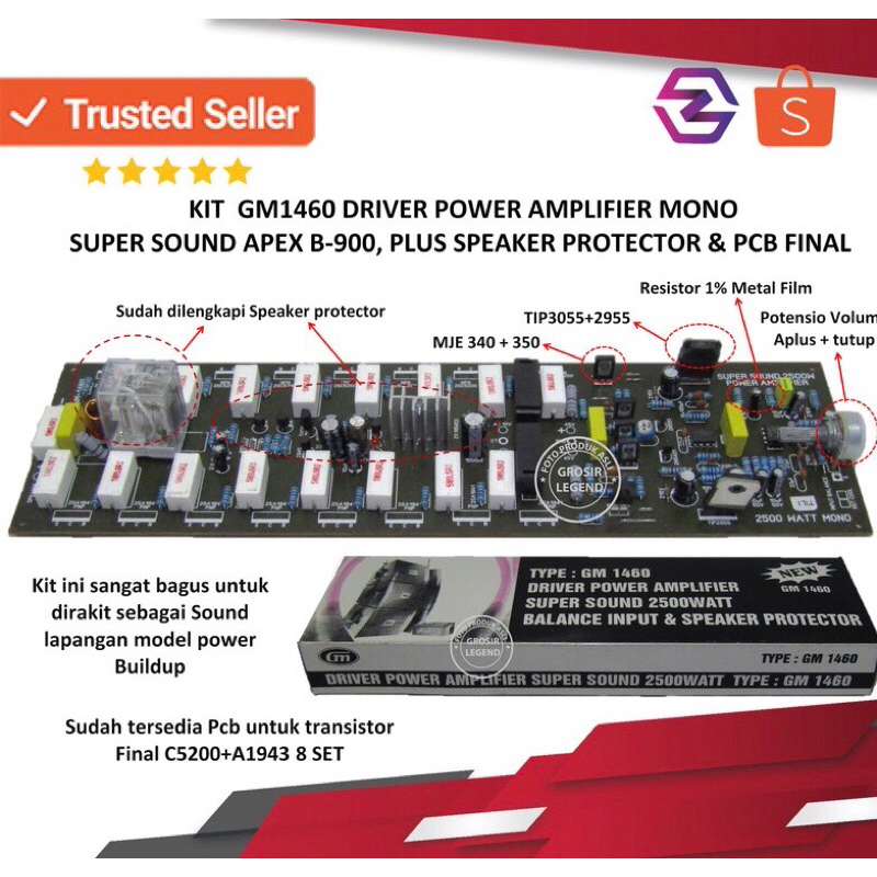 Jual Kit Power Amplifier 2500 Watt Mono GM 1460 | Shopee Indonesia