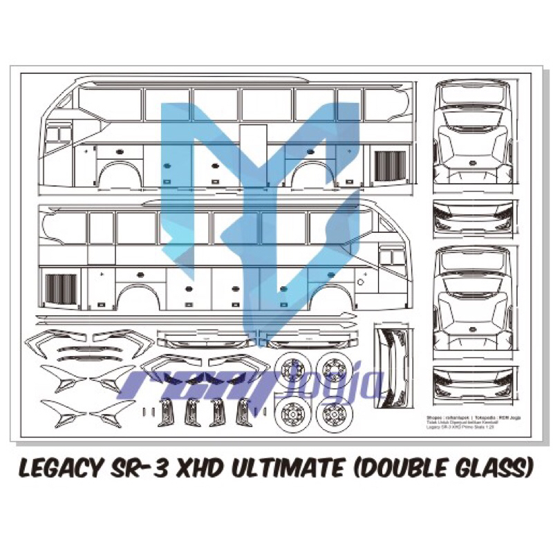 Jual (Laksana) Pola Miniatur Bus Skala 1:20 Karoseri Laksana | Shopee ...