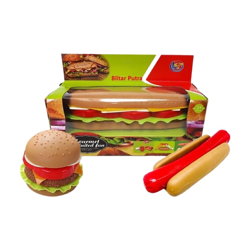 Jual Fastfood Toys Stacking Burger Sandwich Hotdog Masak Masakan Roti ...
