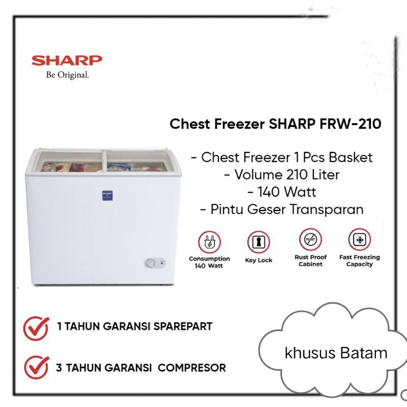 Jual CHEST FREEZER BOX SHARP FRW-210 LEMARI BOX PEMBEKU GARANSI RESMI ...