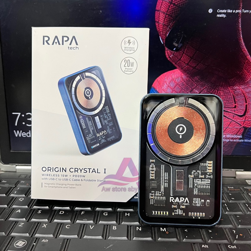 Jual RAPAtech CRYSTAL POWERBANK WIRELESS 15W+PD20W FAST CHARGE ...