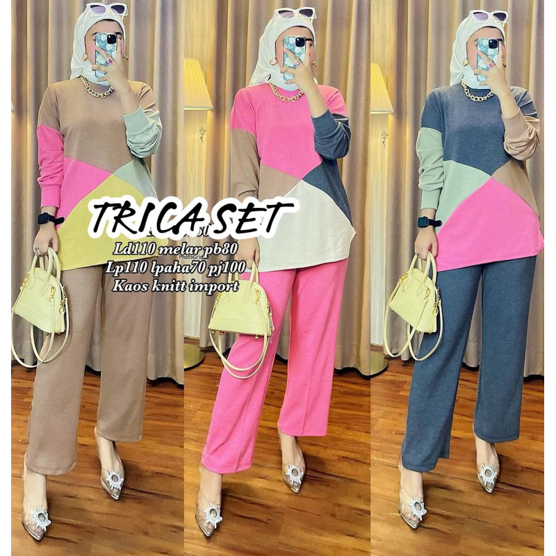 Jual TRICA SET KNIT IMPORT LD 110 PB 80 CELANA PJ 100 / SETCEL KAOS ...